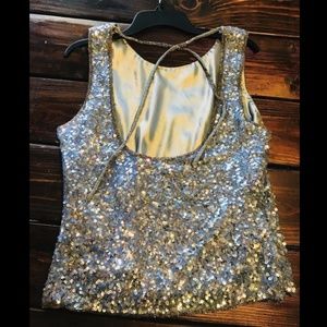 Scala | Tops | Womens Vintage Scala Blouse Tank Blue Sequin M | Poshmark